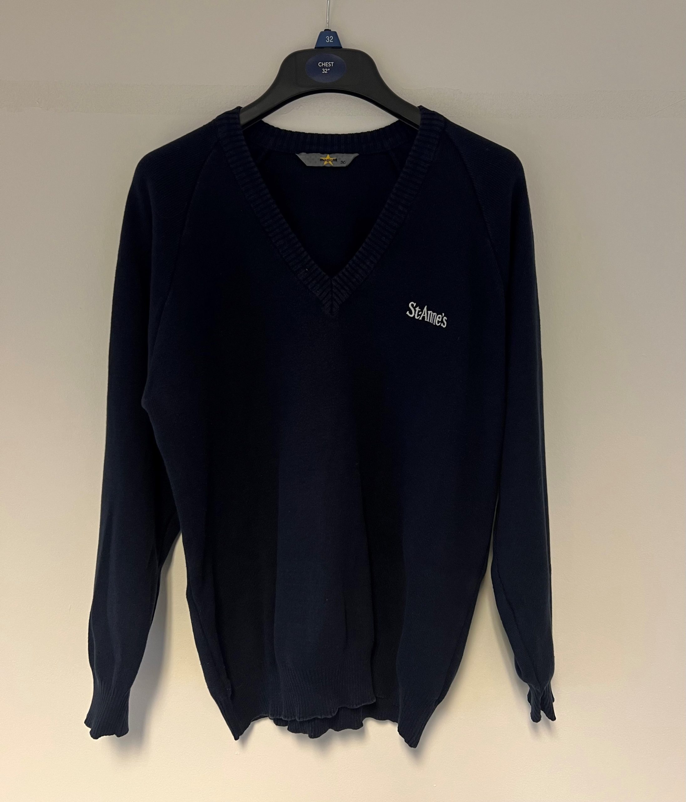 PRE LOVED ST ANNE'S V NECK JUMPER | Smiths Schoolwear
