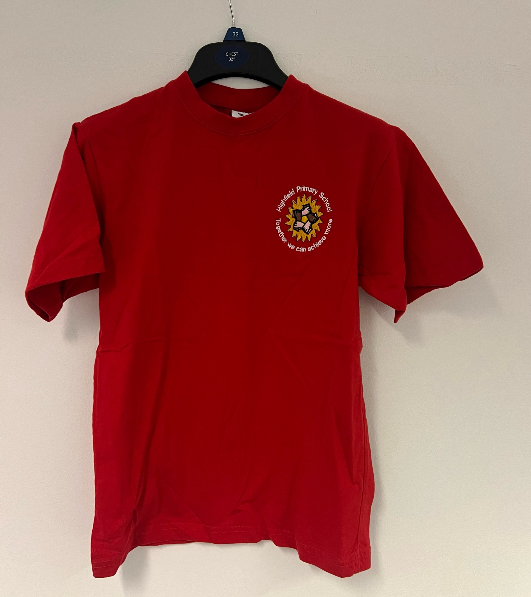 PRE LOVED HIGHFIELD PE T SHIRT - RED | Smiths Schoolwear
