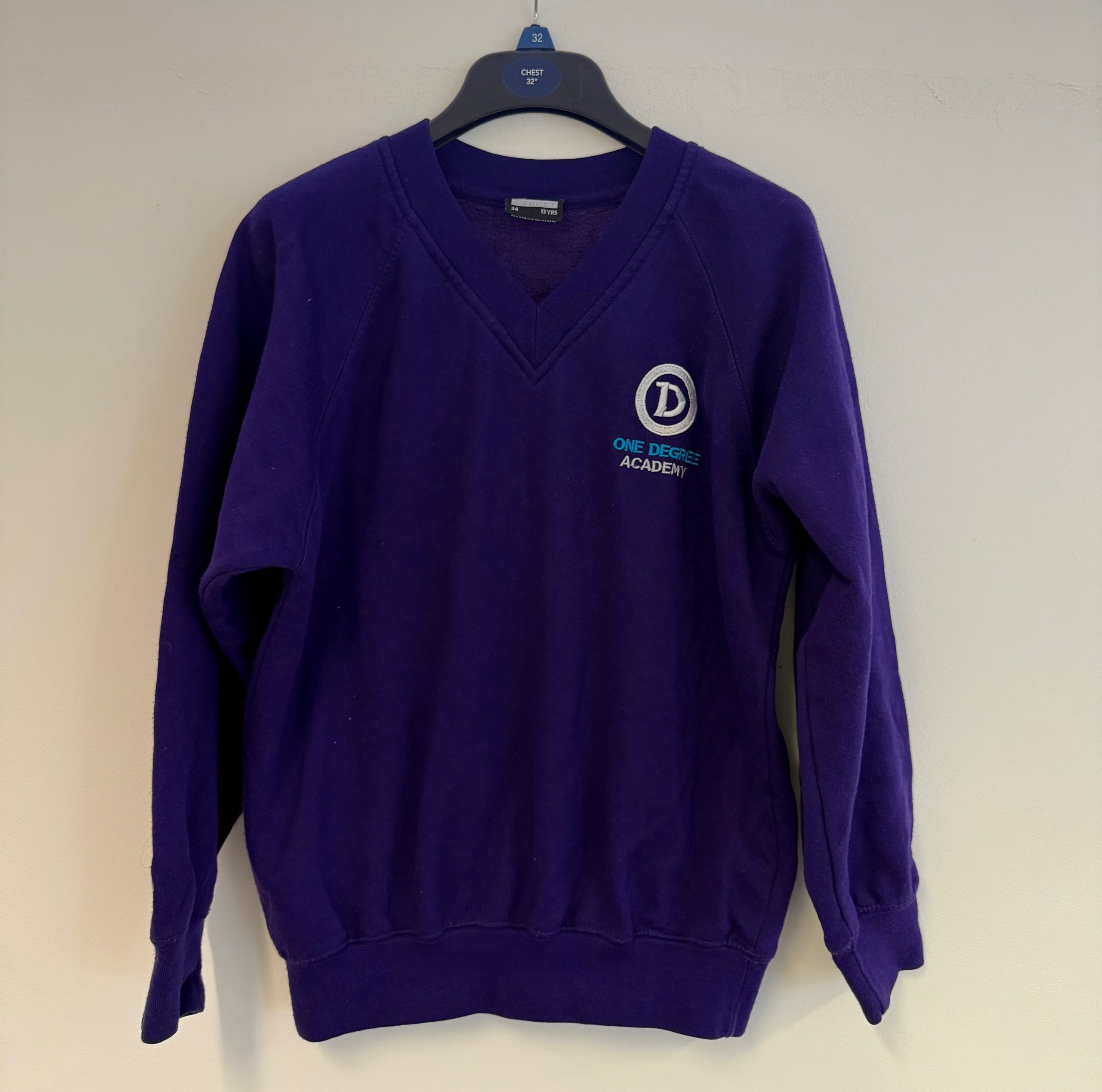 PRE LOVED ONE DEGREE V NECK SWEATSHIRT | Smiths Schoolwear